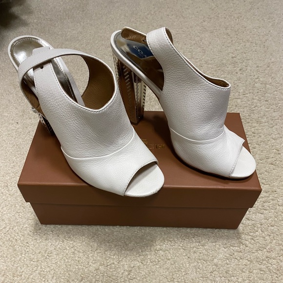 Coach | Shoes | Coach White Leather Lillie Heels | Poshmark
